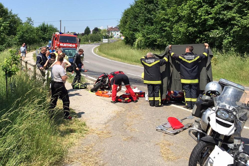 Verkehrsunfall auf der B124 - Bezirk Freistadt